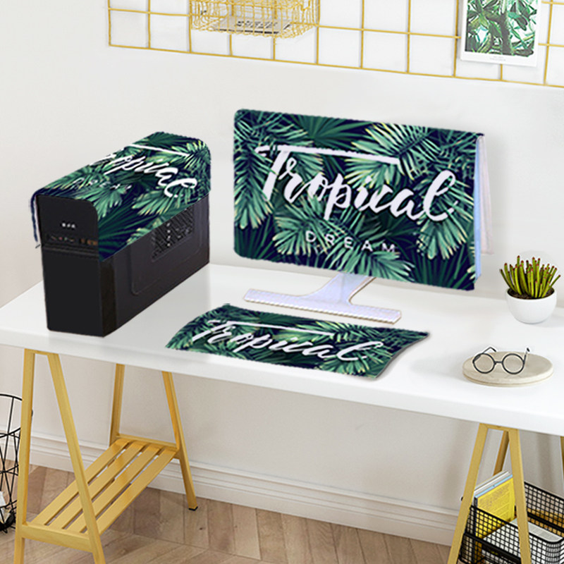 布艺电脑防尘罩套台式一体机电脑桌布罩液晶显示器机箱键盘盖布_虎窝淘