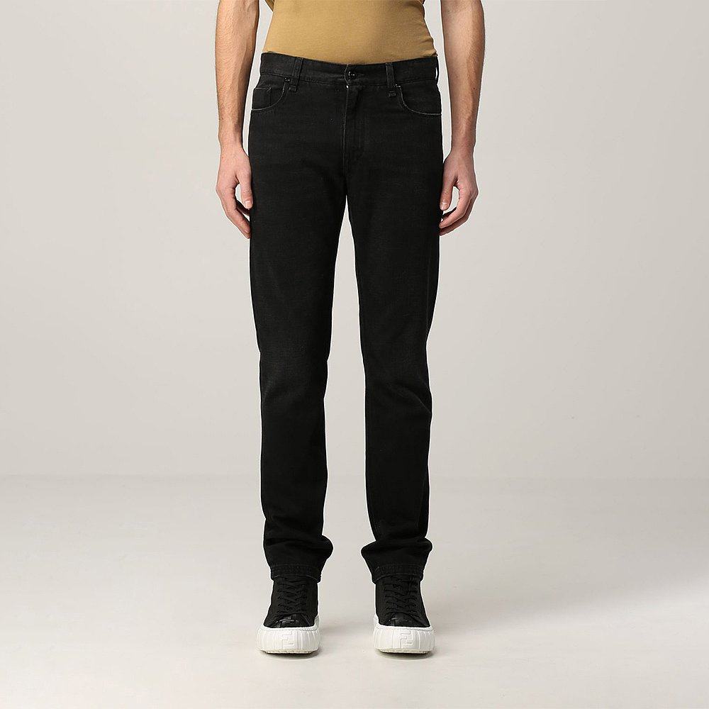 香港直发Fendi芬迪男士牛仔裤棉质黑色舒适FLP201 AGZO F0QA1_虎窝淘