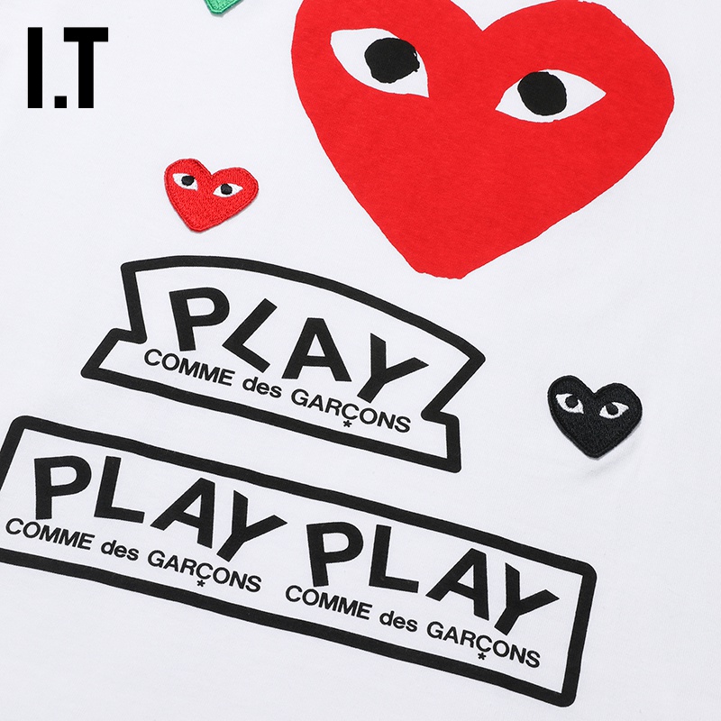 IT CDG PLAY COMME des GARÇONS川久保玲女装短袖T恤logo爱心印花_虎窝淘