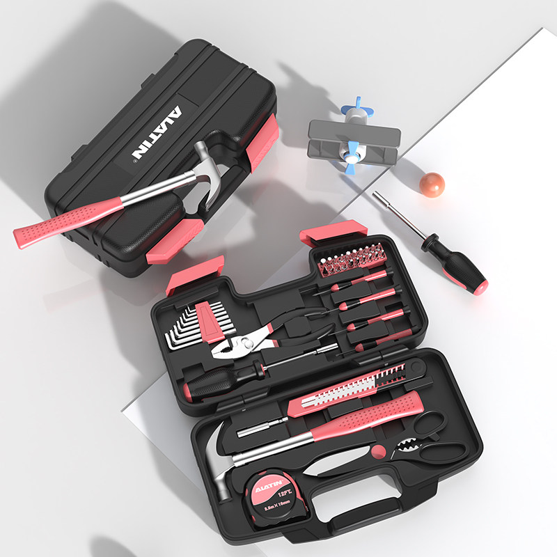 alatin工具箱家用套装扳手螺丝刀电工五金多功能家庭维修组合套装_虎窝淘