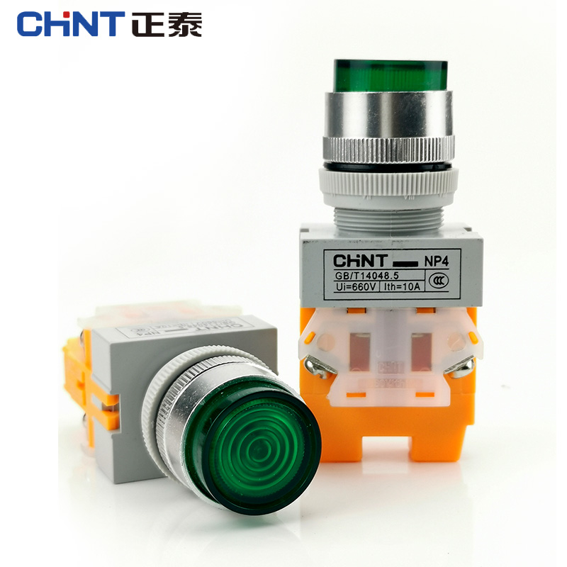 正泰开关按钮NP4-11DN/DZS 220V带灯高钮自复位380V1常开1常闭_虎窝淘