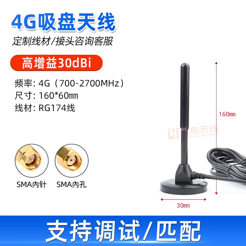 全向4G 3G 315M 433M 470M 2G GSM GPRS CDMA外置全频段吸盘天线_虎窝淘