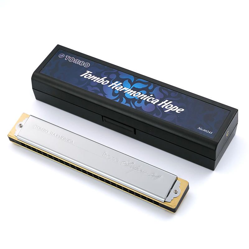 日本TOMBO通宝6624S成人初学复音24孔口琴C调学生老人专业演奏级_虎窝淘