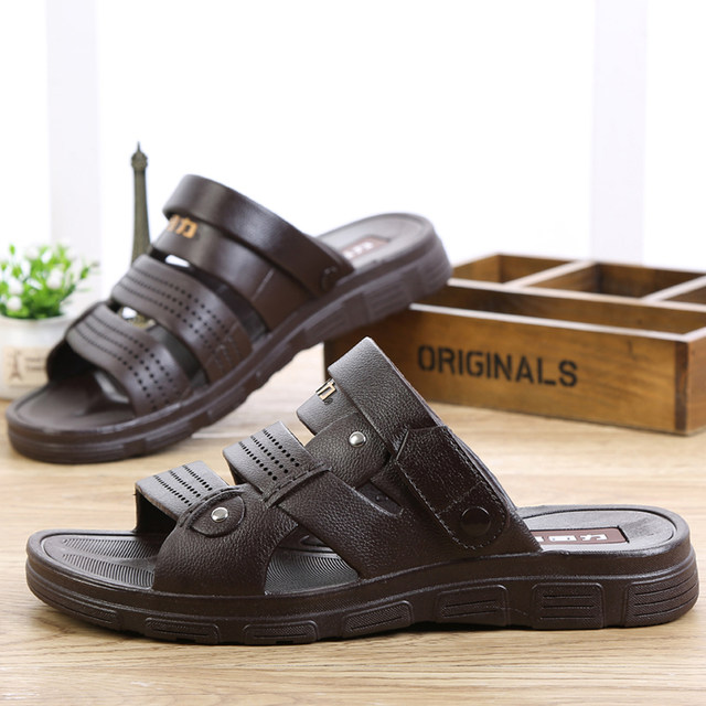 Pull back authentic summer slippers for men, simple, casual ...
