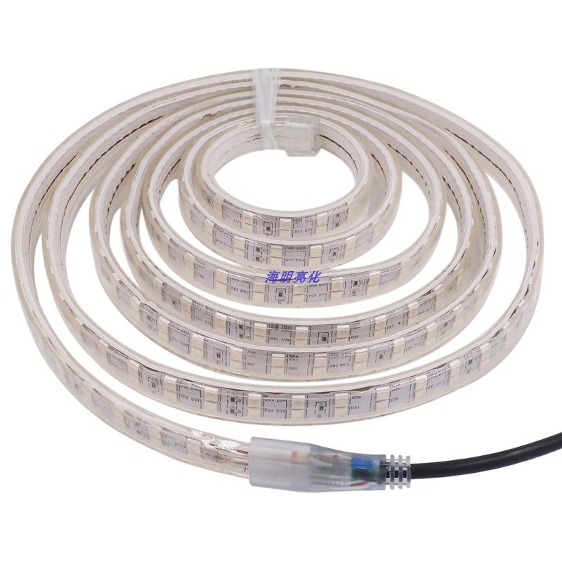 5050全彩RGB灯带220V高压七彩RGB软灯条家装背景灯光室外亮化灯条_虎窝淘