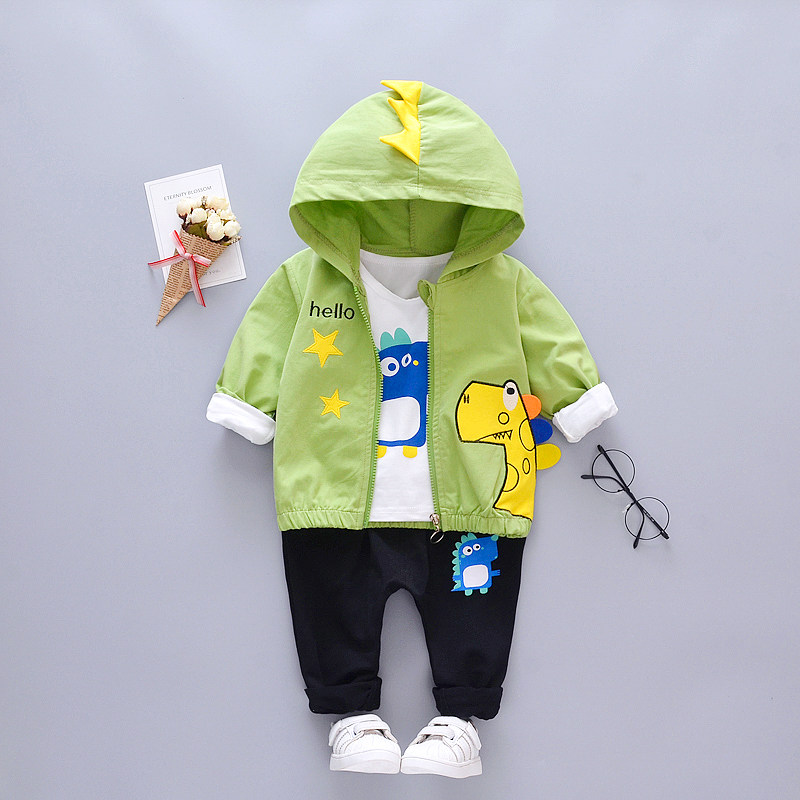 男童秋季可爱卡通套装婴儿童装帅气宝宝春秋休闲三件套1一2-3-4岁_虎窝淘
