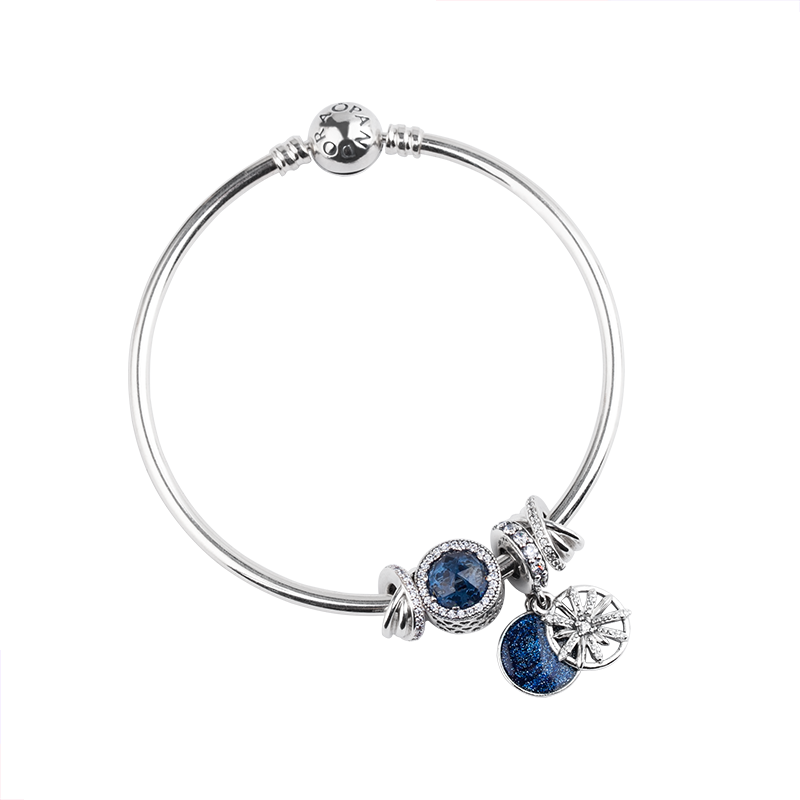 pandora潘多拉正品项链女官网耀目心愿925银串饰手链串珠797531CZ_虎窝淘