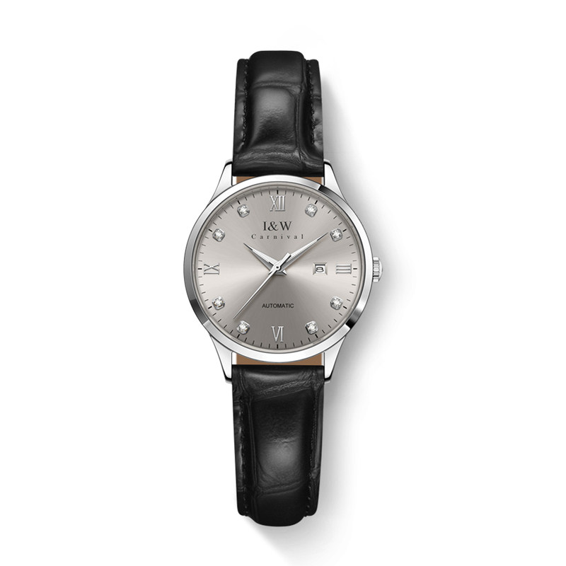 正品IW爱沃驰女士手表女款全自动机械表真皮品牌女表简约气质女生_虎窝淘