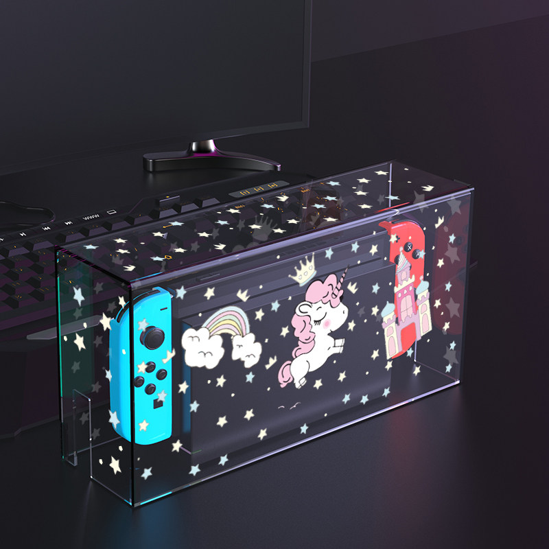 HONCAM switch防尘罩防尘盒适用于ns任天堂switch oled防尘主机底座防尘罩亚克力透明罩保护盒展示盒周边配件_虎窝淘