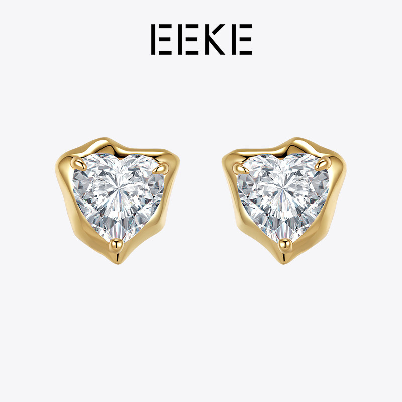 EEKE冰融系列融化爱心耳钉2023年新款潮女小众设计ins风高级感_虎窝淘