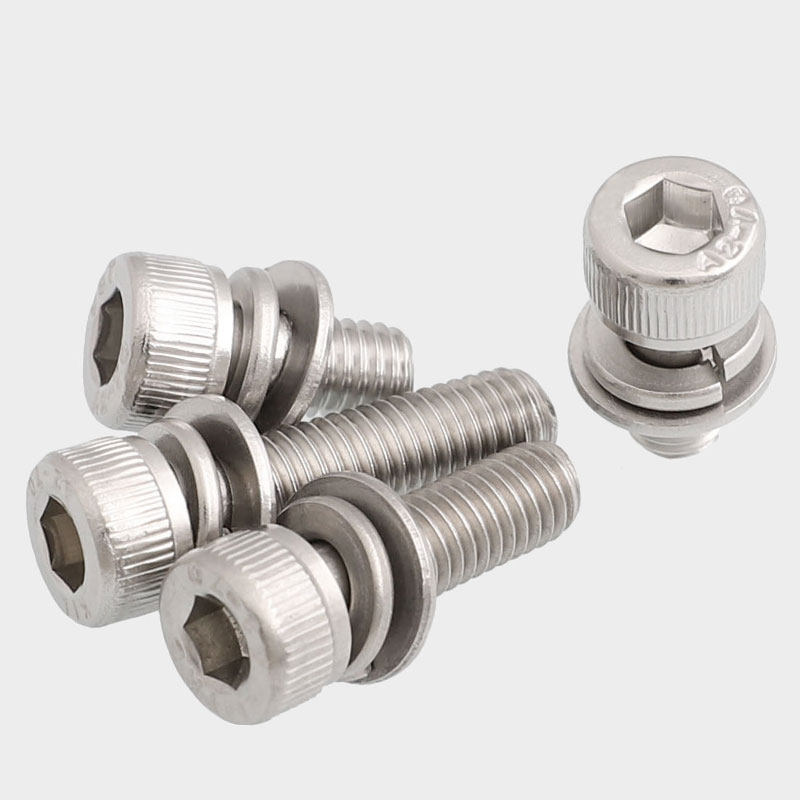 M2M3M4M5M6M10 304不锈钢杯头内六角三组合螺丝钉螺栓螺钉平弹垫_虎窝淘