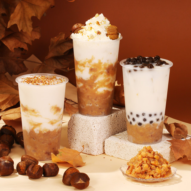 Canned chestnut puree, ready-to-eat commercial chestnut paste, baked ...