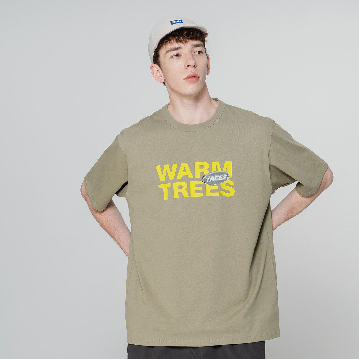 WARMTREES 2022SS金属标双排logo短袖T恤_虎窝淘