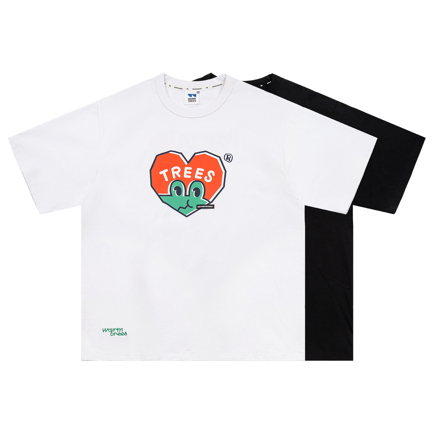 WARMTREES2023SS TREES爱心鳄鱼印花短袖T恤_虎窝淘