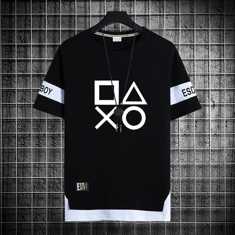 playstation索尼PS游戏机ps4夏季周边男休闲纯棉短袖T恤学生衣服_虎窝淘