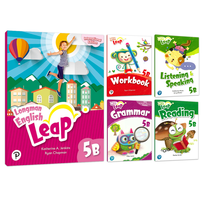 【麦凯思图书】原版进口Longman English Leap 5B学生用书语法听力阅读练习册小学五年级下学期6-12岁少儿英语教材香港培生朗文_虎窝淘