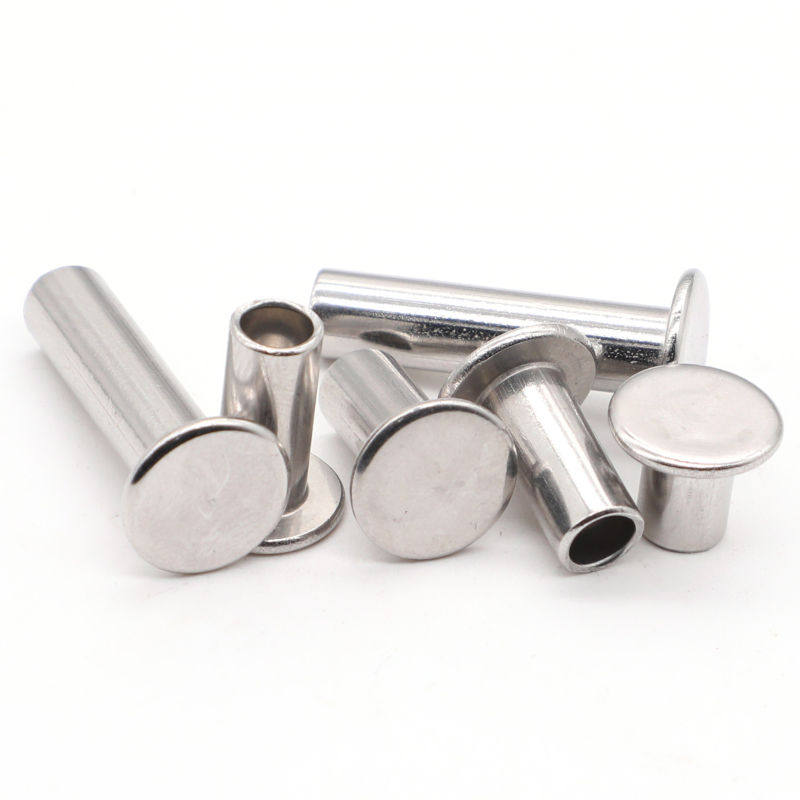 新品304不锈钢GB875平头半空心铆钉/平圆头半空心铆钉M4*5x6x7x8x_虎窝淘