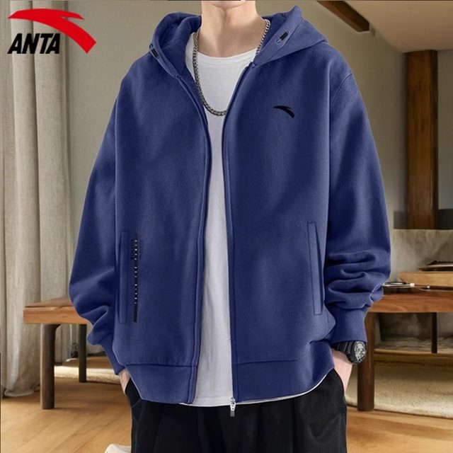 Anta jacket men's hooded top summer 2025 new knitted casual cardigan ...