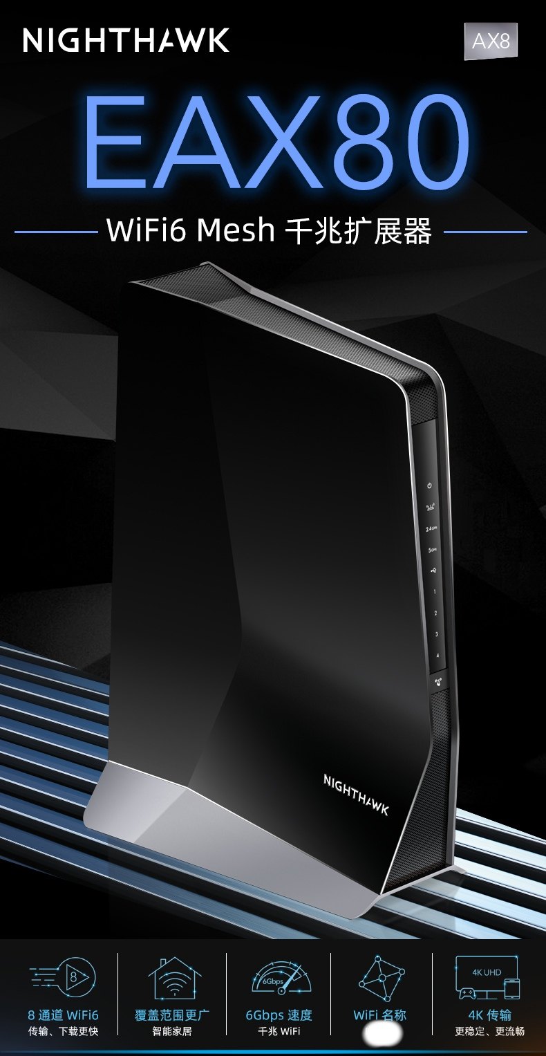 NETGEAR网件EAX20/ EAX80 WiFi6 MESH千兆扩展器无线中继器放大_虎窝淘