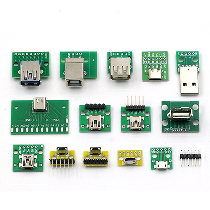 USB转2.0 3.0母座公头MICRO转接板typec已焊接模块电路小板线电源_虎窝淘
