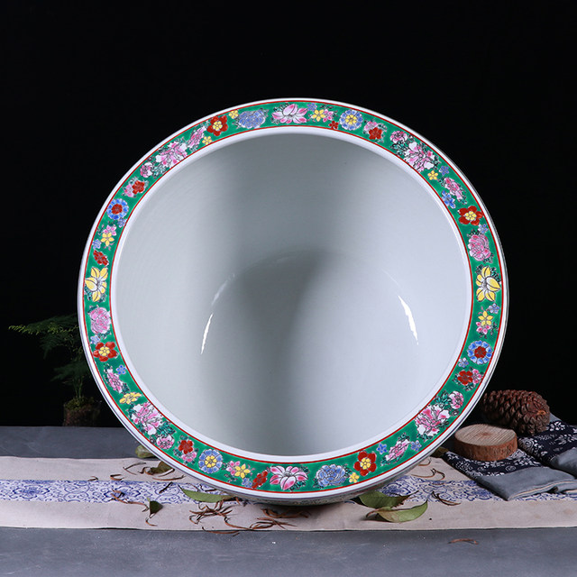 Jingdezhen ceramic fish tank fish basin hand-painted pastel goldfish ...