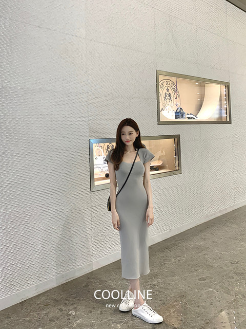 COOLLINE Lin Zixi One-second God-Feng Dress, pure white, pure and slim ...