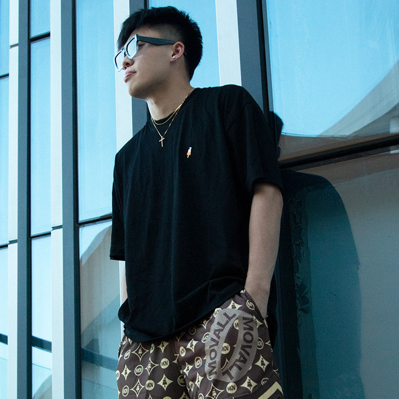 MOVALL美式重磅短袖青少年男土全棉篮球刺绣宽松运动T恤