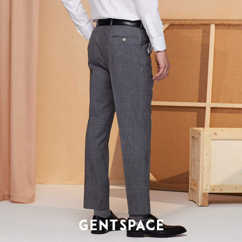 GENTSPACE春夏新品男士羊毛混纺商务正装礼服套西西裤_虎窝淘