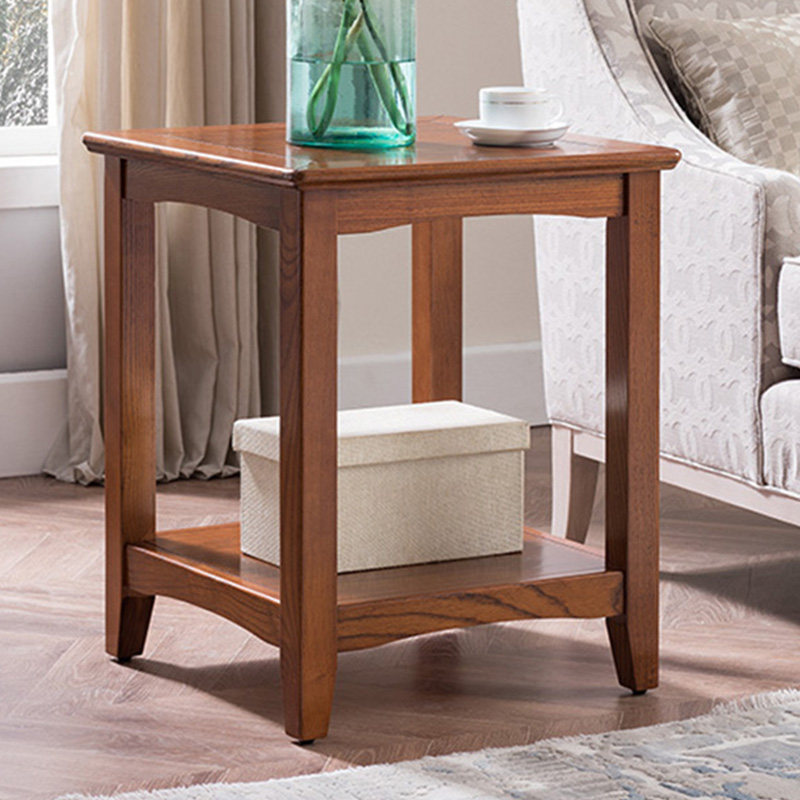 沙发边几茶几边柜实木角几客厅美式储物柜边桌四方桌家用轻奢复古_虎窝淘