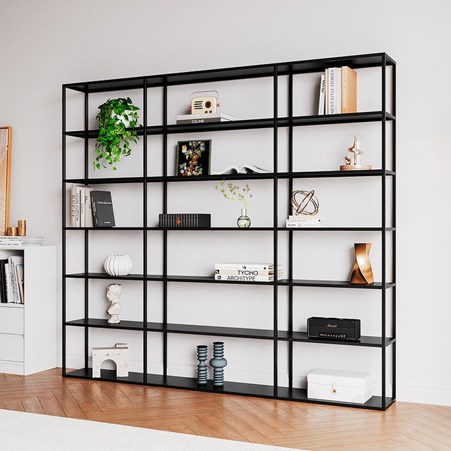 Simple Wrought Iron Library Bookshelf Home Living Room Floor-standing ...