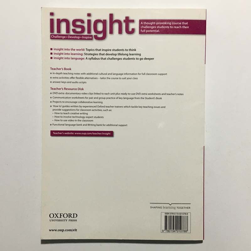 特价清仓英文原版牛津Oxford insight Intermediate Teacher's Book中级教师用书-JC130_虎窝淘