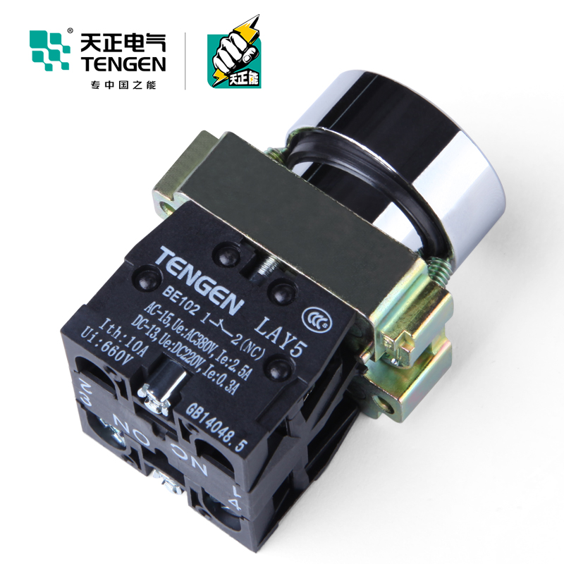 天正 LAY5平头自复位按钮开关BA31/41/51/21/35/45/42 BE101/102_虎窝淘