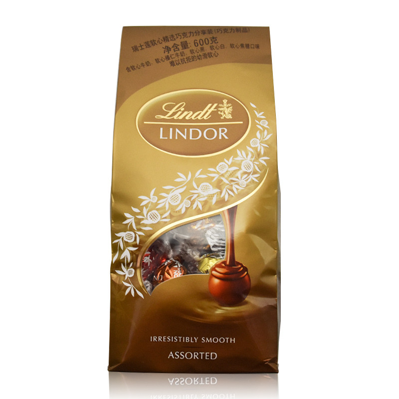 进口lindt瑞士莲巧克力600g婚庆喜糖礼物Lindor软心球70%特浓黑巧_虎窝淘