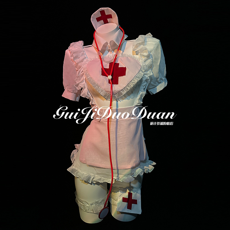 Gj诡计「爱心天使」性感护士服cos职业装趣味内衣qqny情调套装女_虎窝淘