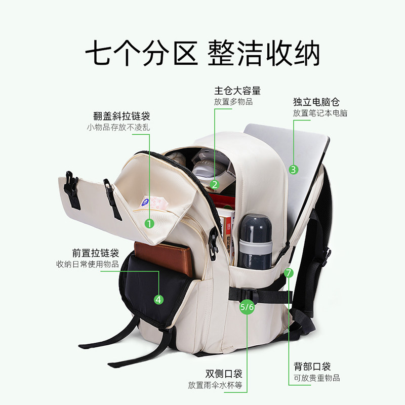 双肩包女2023新款初高中生书包男大学生大容量登山包时尚旅行背包_虎窝淘
