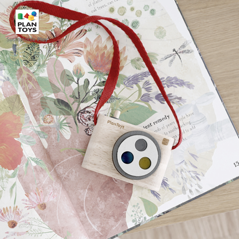 plantoys儿童照相机三色玩具宝宝木制可旋转镜头场景摆件礼物5450_虎窝淘