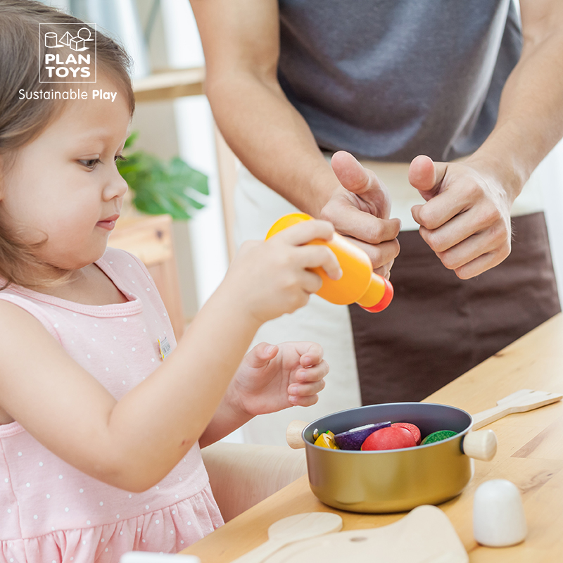 plantoys儿童木制过家家仿真调味瓶玩具精致厨房摆件礼物3432_虎窝淘