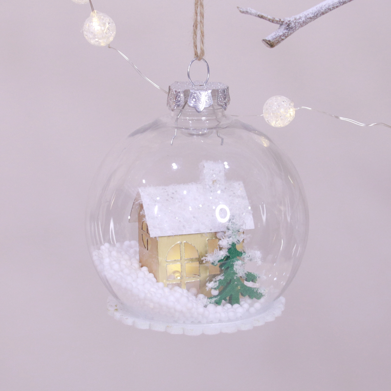 圣诞节装饰品led灯透明球老人雪人麋鹿圣诞球diy小型套餐树小挂件_虎窝淘