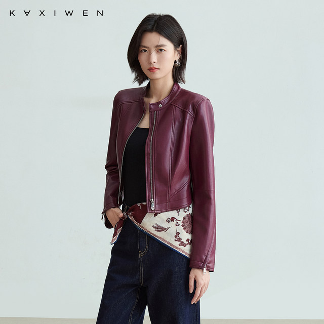 Jason Wen's design-slim leather jacket 2025 autumn new fashionable ...