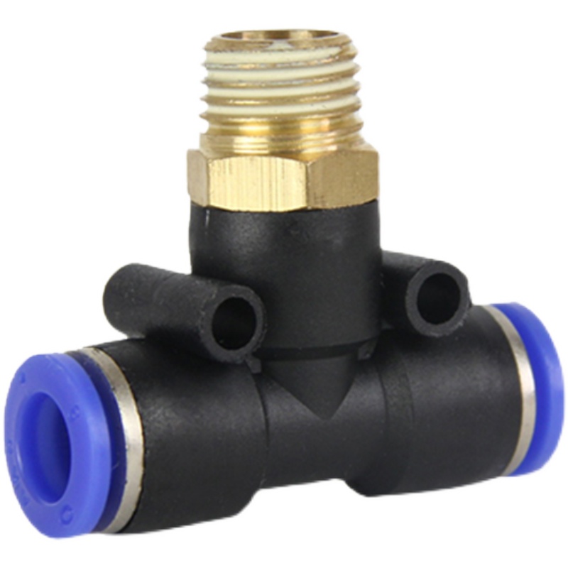 德力西气动T型三通快速接头外螺纹PB4-M5/6-01/8-02/10-03/12-04_虎窝淘