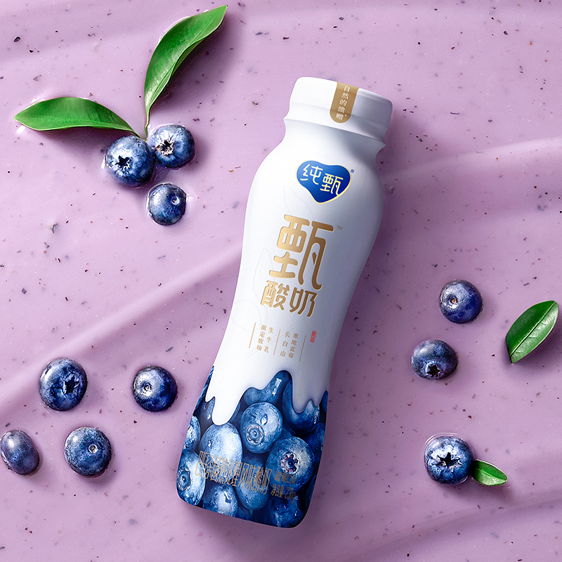 【新品上市】纯甄·甄酸奶蓝莓味风味酸牛乳PET瓶230g×10瓶整箱_虎窝淘