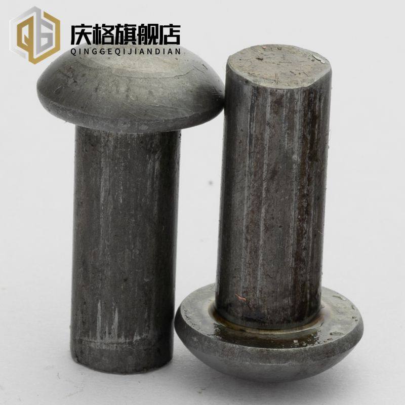 铁圆头实心铆钉GB867本色半圆头铆钉敲打击打铆钉M8M10M12M14M16_虎窝淘