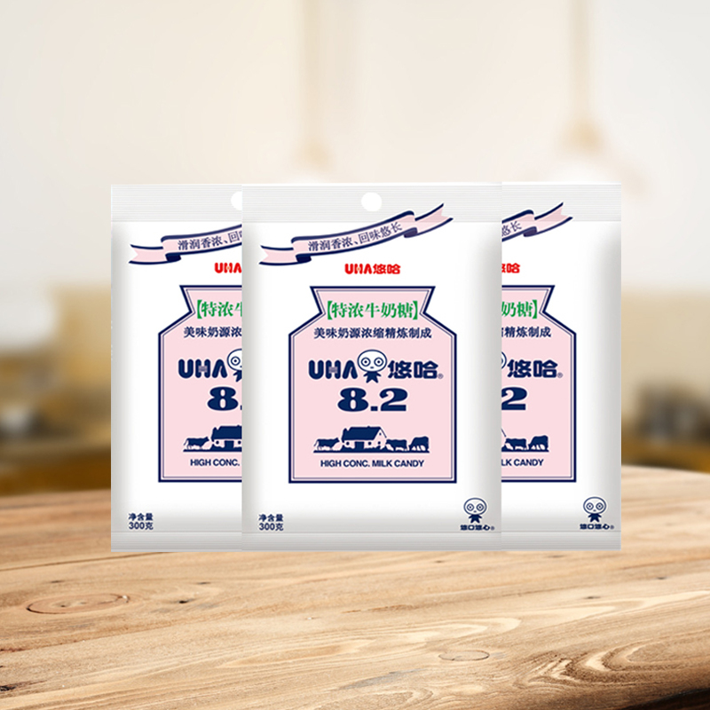 UHA悠哈硬糖奶糖300g结婚喜糖果高档特浓草莓巧克力椰子清凉休闲_虎窝淘