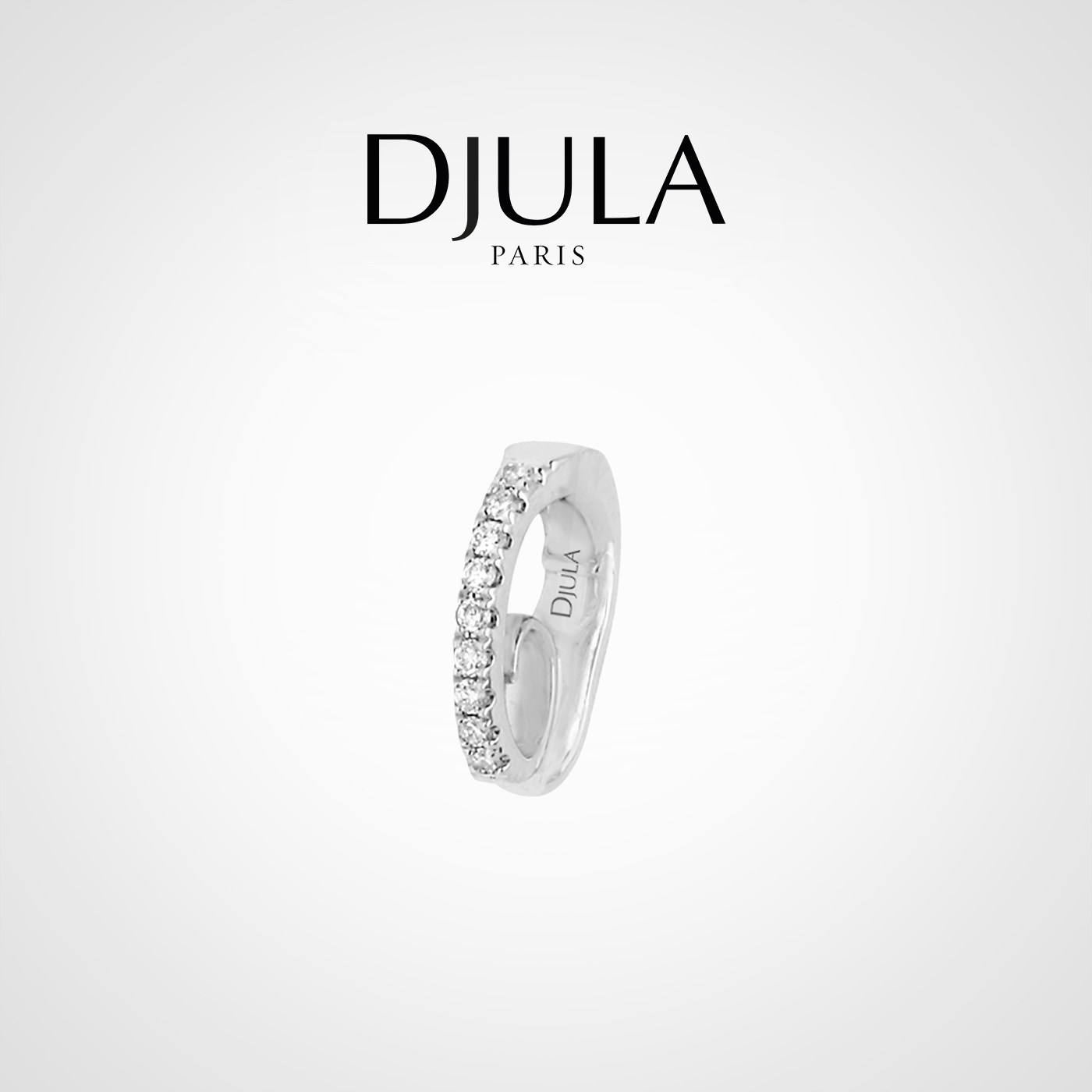 DJULA华丽摇滚18K金镶钻单只玫瑰金白金耳钉耳夹_虎窝淘