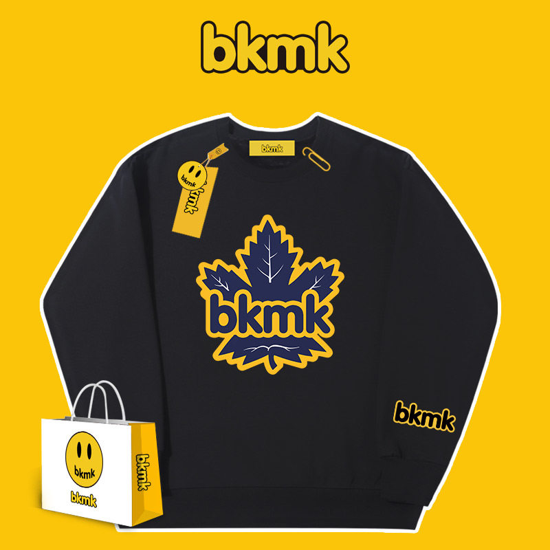bkmk笑脸连帽卫衣联名枫叶潮牌高街FOG男女高端宽松百搭纯棉春季_虎窝淘