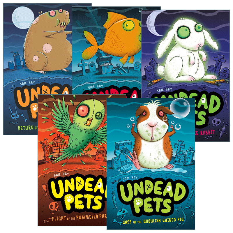 英文原版 Undead Pets不死宠物系列5册儿童章节桥梁故事书 Sam Hay课外读物提高阅读能力英文版进口英语原版书籍_虎窝淘