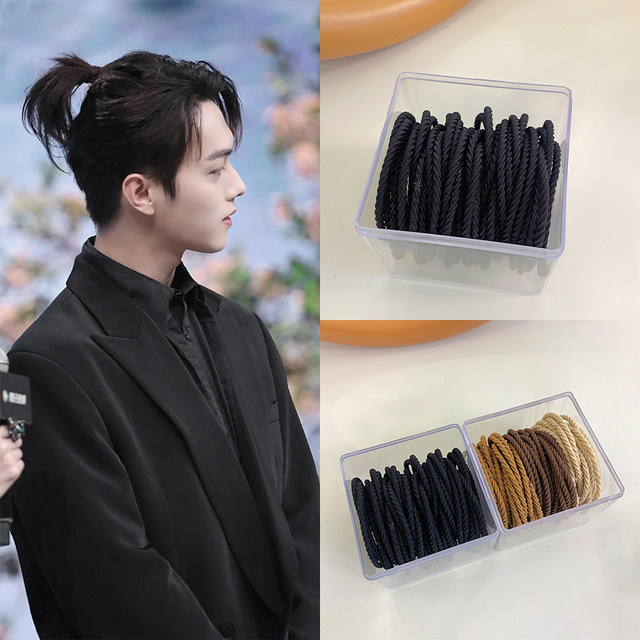 Men's head ropes 50 rubber band hair ropes, tall ponytail black boys ...