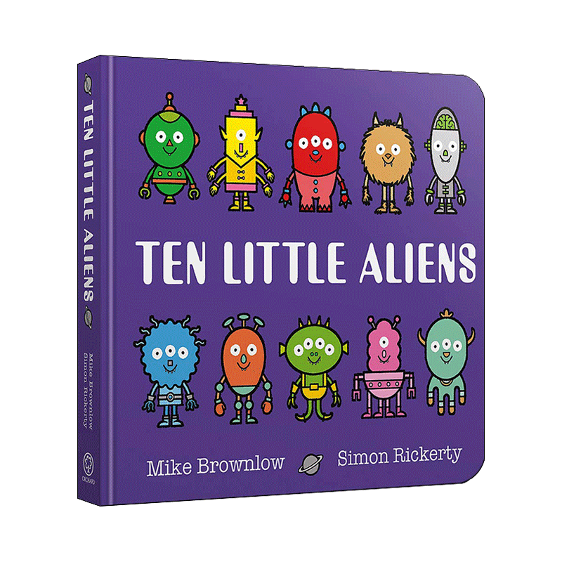 英文原版绘本 Ten Little Aliens Board Book十个小外星人纸板书英文版进口英语原版书籍儿童外文书_虎窝淘