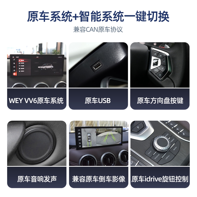 适用长城VV7金刚炮VV6魏派P8VV5中控大屏航导航安卓无线carplay_虎窝淘