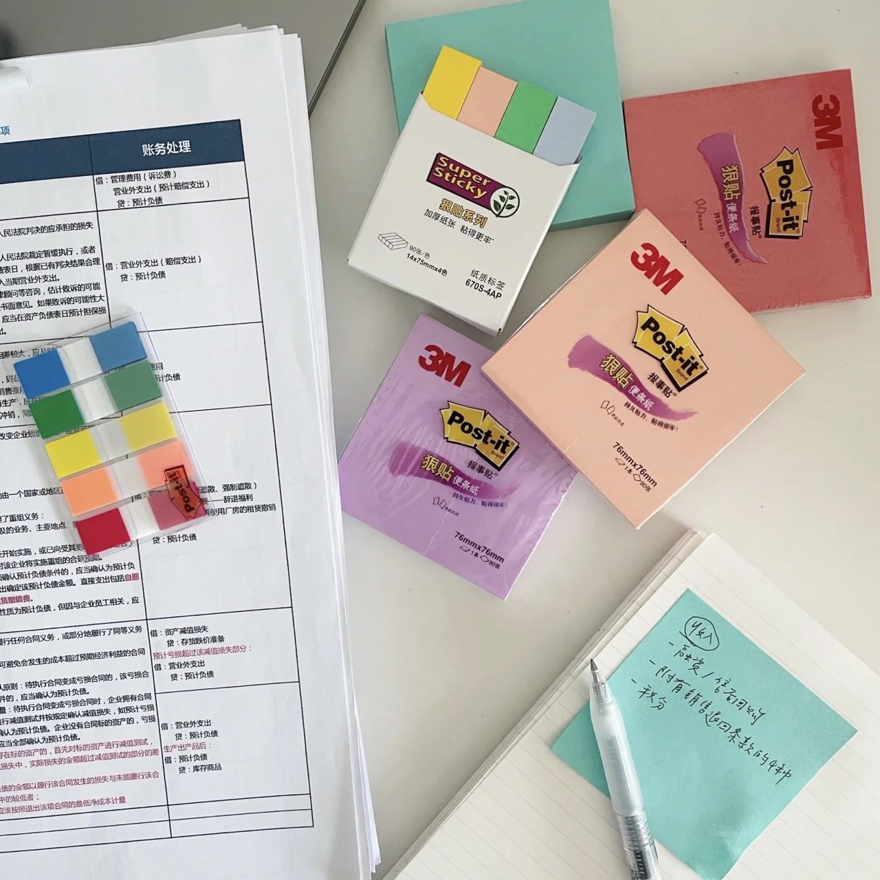 3M狠贴便利贴post-it便条纸彩色荧光贴便签本N次记事可撕便条_虎窝淘